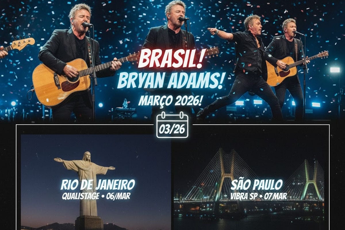 Ícone do Rock Bryan Adams Aterrissa em SP e RJ em Março de 2026; Vendas ...